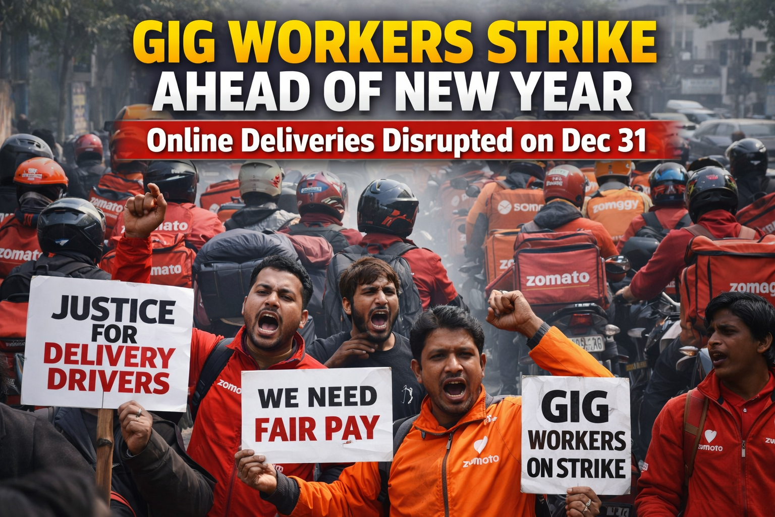 Gig Workers Strike Ahead of New Year. - TRP News TV