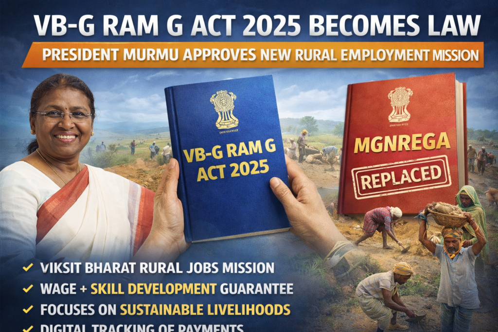 VB-G Ram G Act 2025 Bill Becomes Law - TRP News TV